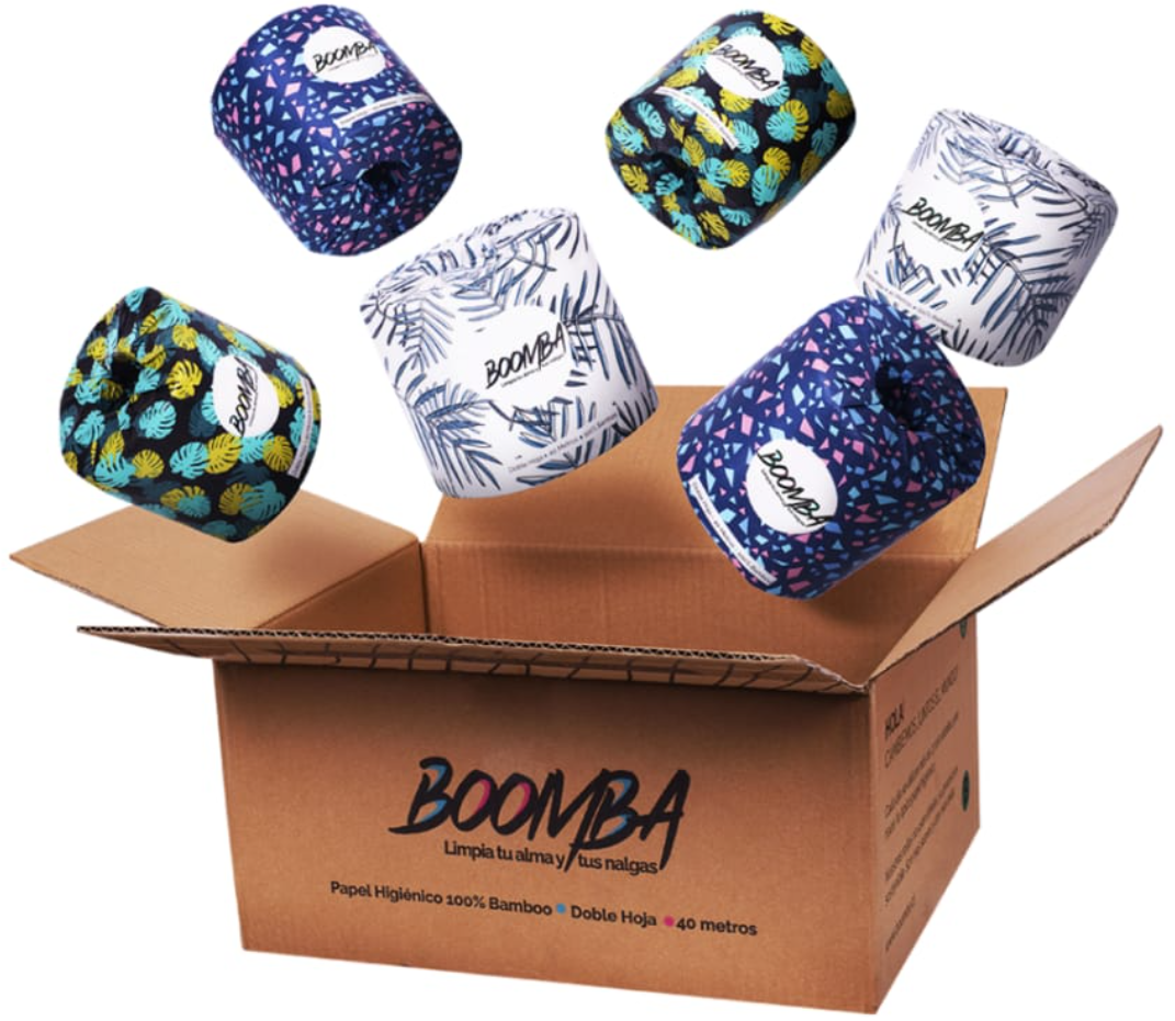 Caja rollos papel higiénico Boomba 40m - Rincón Nativo